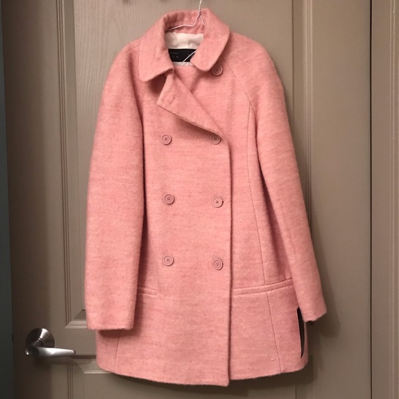 Zara | Jackets & Coats | Nwt Zara Pink Coat Xs Cottagecore Coquette ...